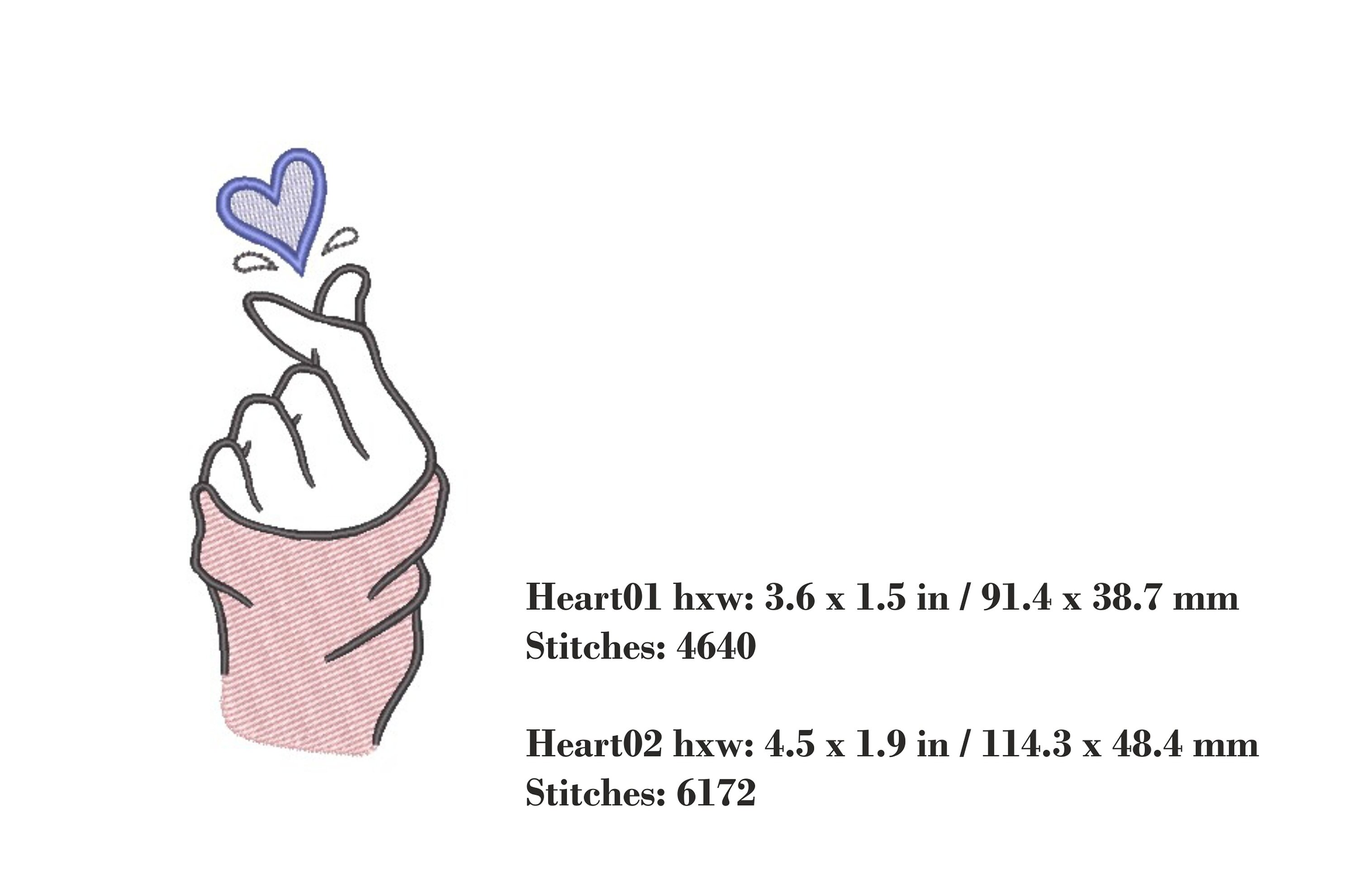 Cute Heart Embroidery Design 2 Sizes Instant Download - Etsy