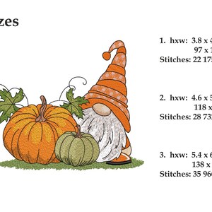 Fall Gnome Embroidery Design, 3 Sizes, Instant Download - Etsy