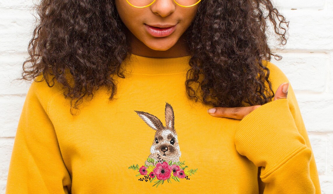 Bunny Embroidery Design 3 Sizes Instant Download - Etsy