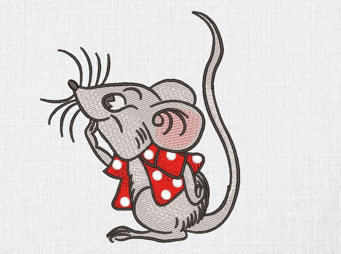 Mouse Embroidery Design 2 Sizes Instant Download - Etsy