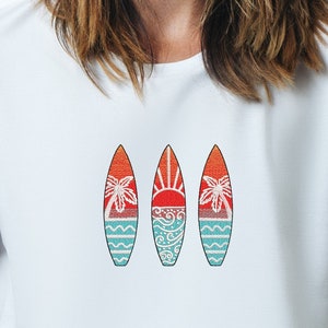 Surfboard Embroidery Design, Summer Beach Embroidery File, 3 Sizes ...
