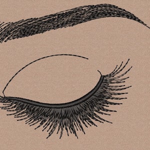 Eyelashes Embroidery Design, 4 Sizes, Instant Download - Etsy