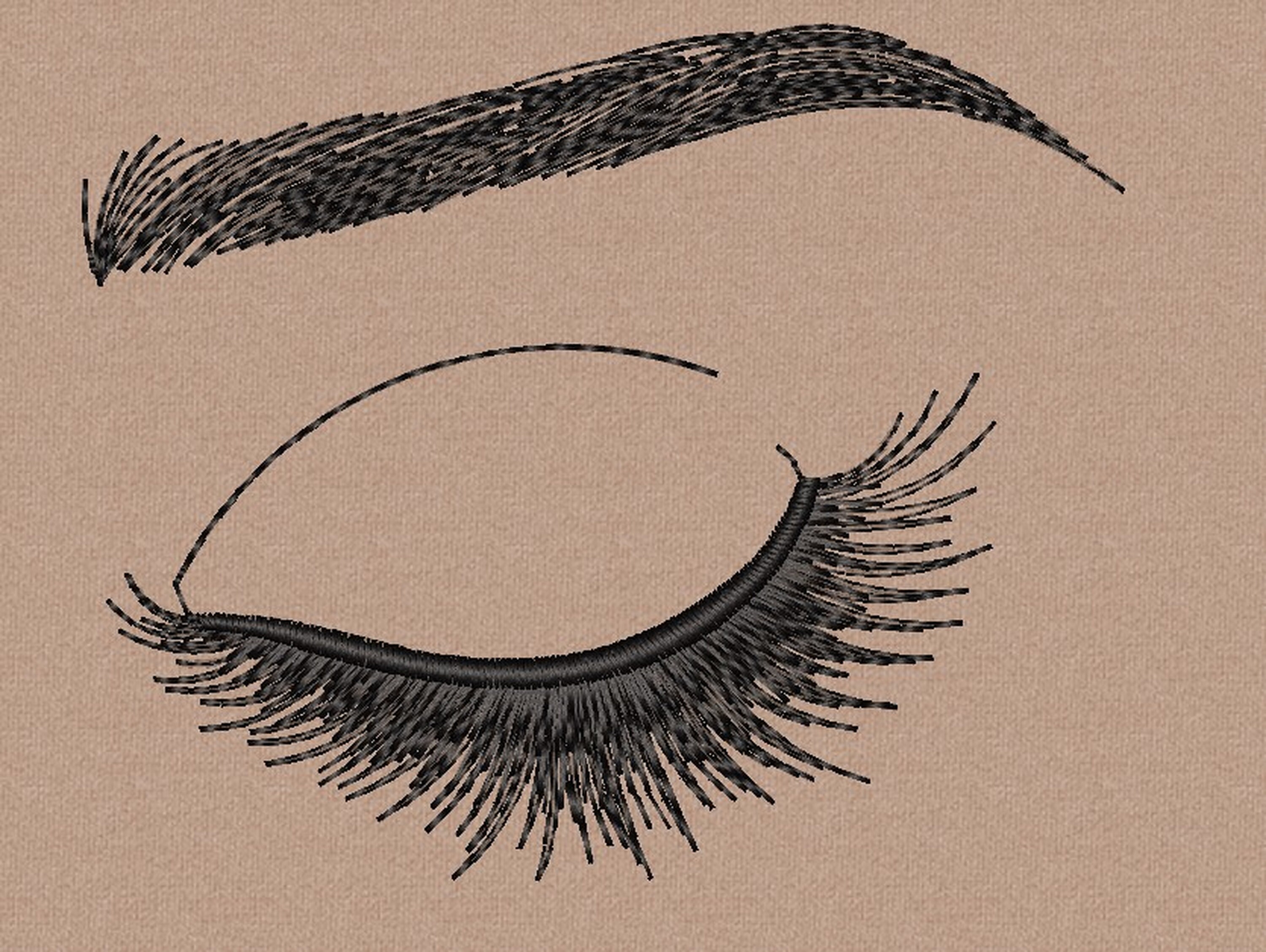 Eyelashes Embroidery Design 4 Sizes Instant Download | Etsy