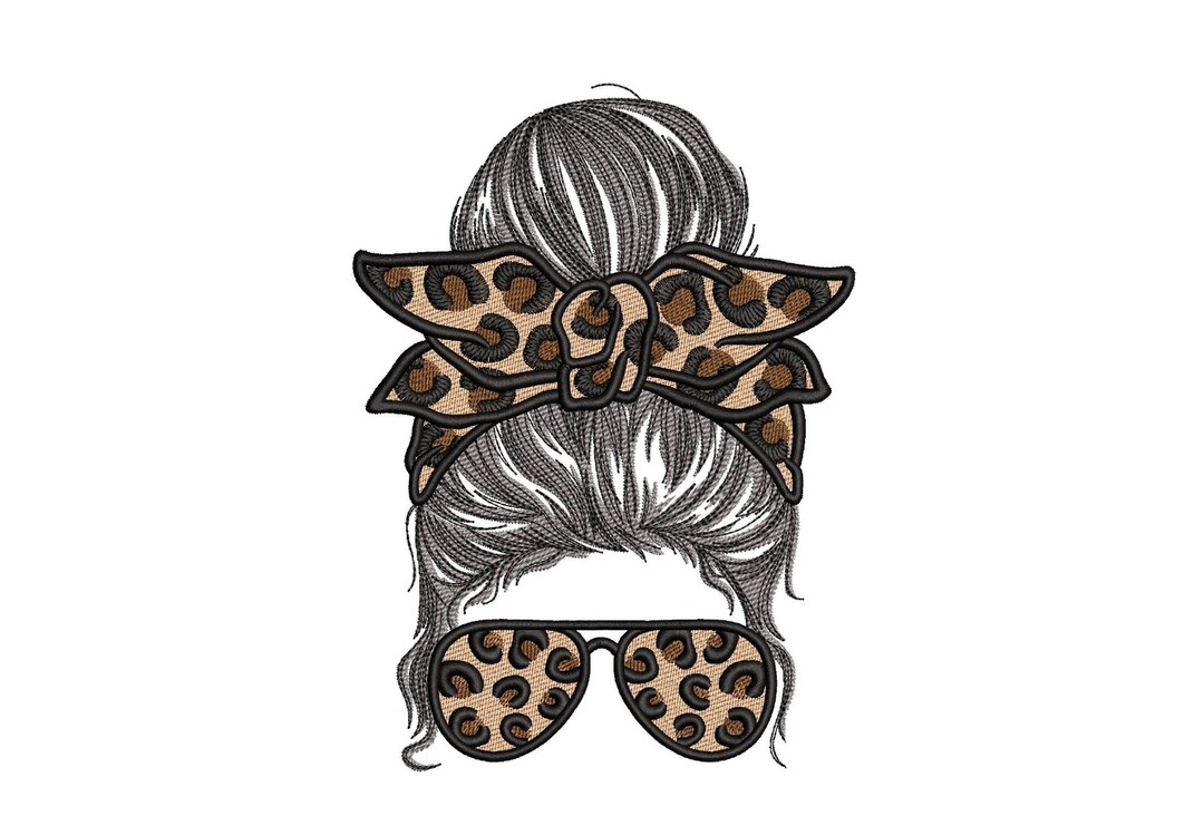 Messy Bun Mom Embroidery Design, 5 Sizes, Instant Download - Etsy