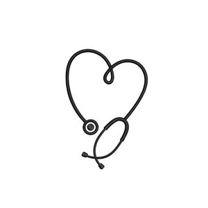 Nurse Embroidery Design, Stethoscope Embroidery File, 4 Sizes, Instant ...