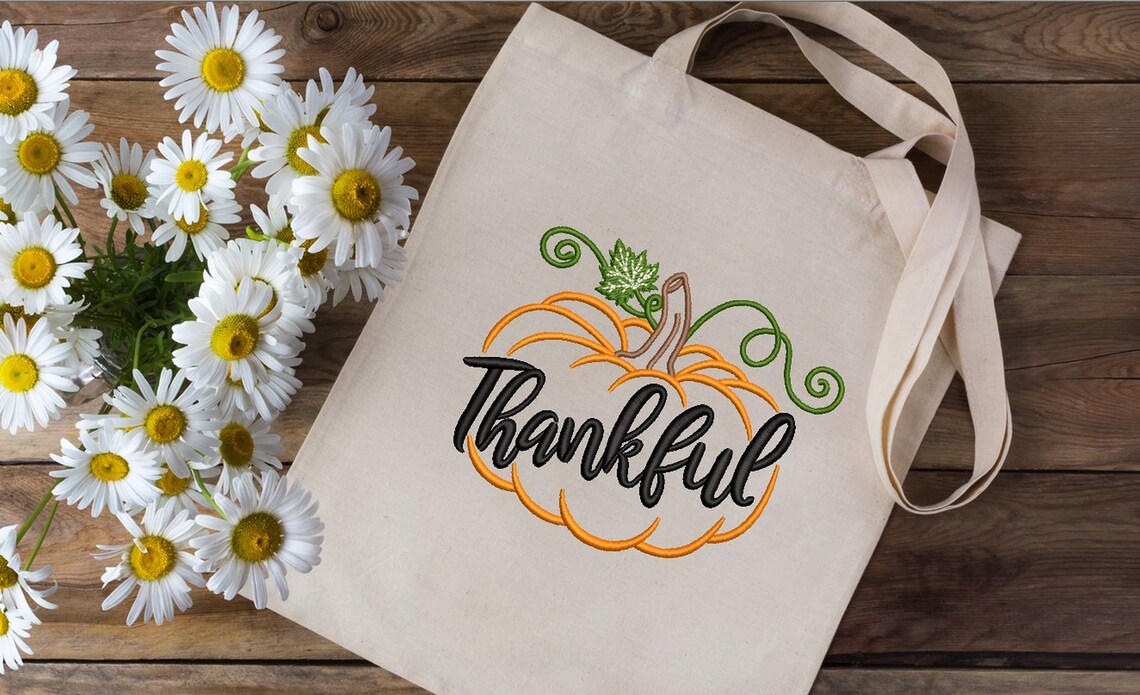 Thankful Embroidery Design 3 Sizes Instant Download - Etsy