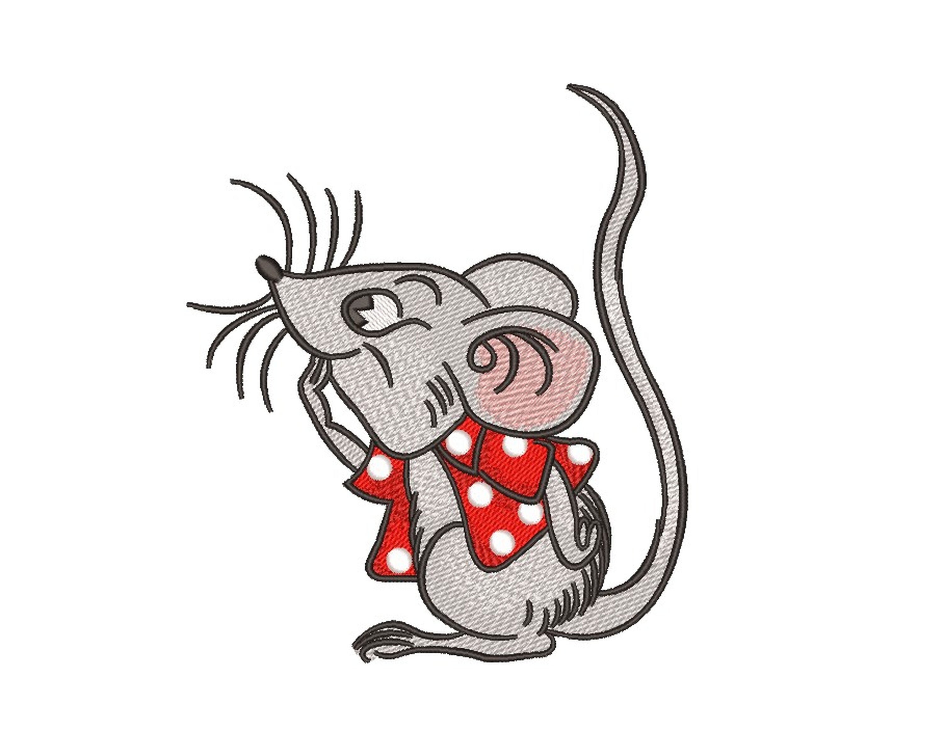 Mouse Embroidery Design 2 Sizes Instant Download | Etsy