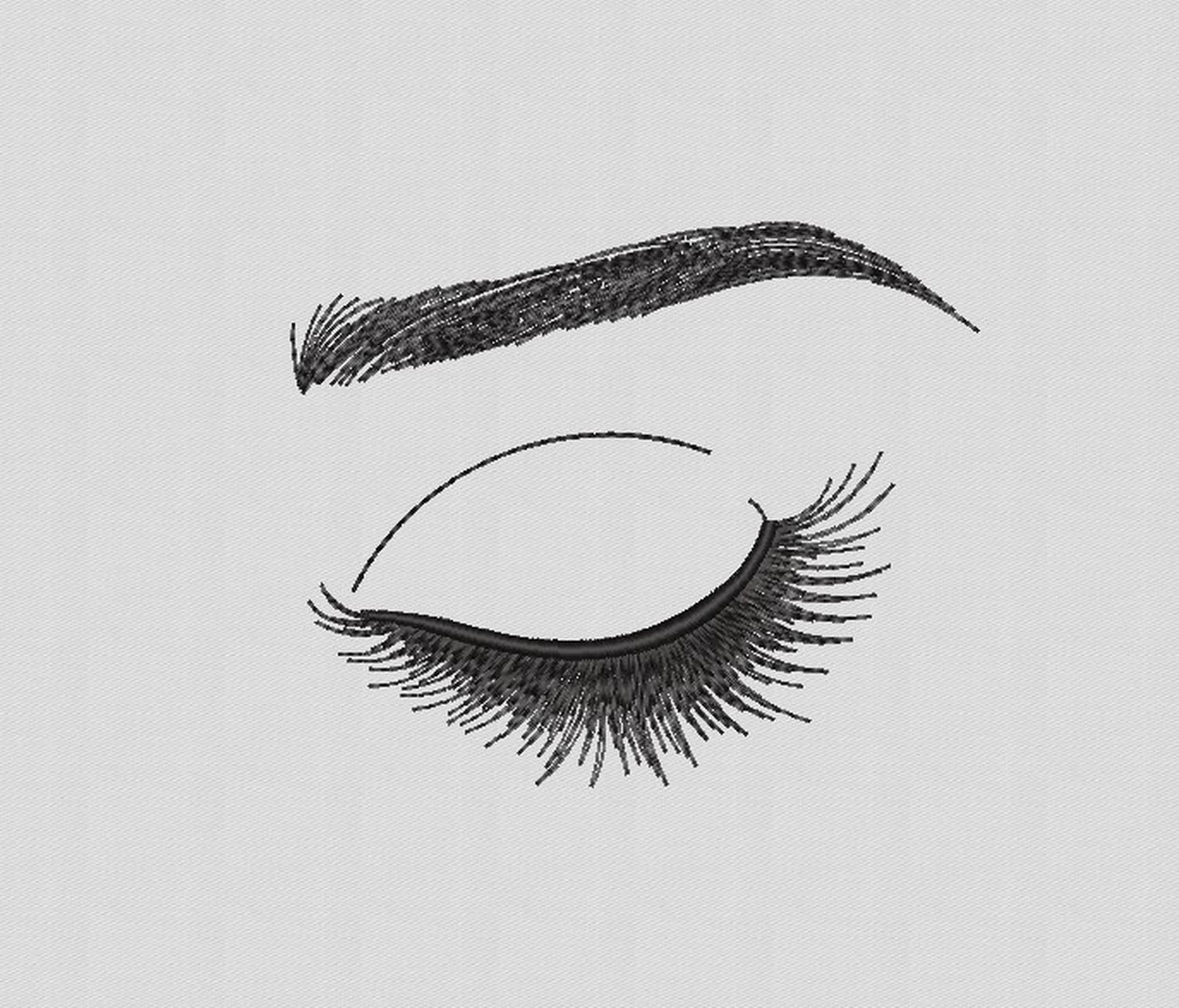 Eyelashes Embroidery Design 3 sizes | Etsy