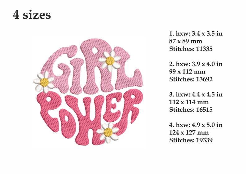 Girl Power Machine Embroidery Design, Women Empowerment Embroidery File ...