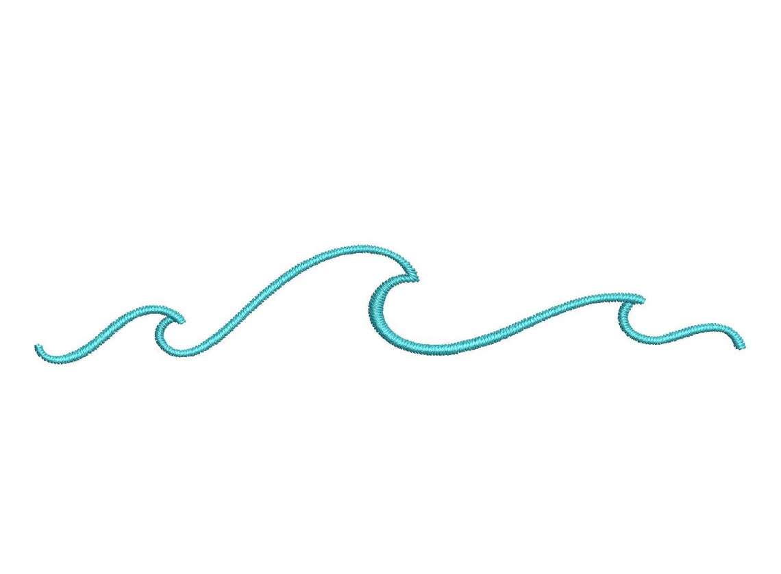Wave Embroidery Design, Ocean Embroidery, Surf Embroidery File, Seaside ...