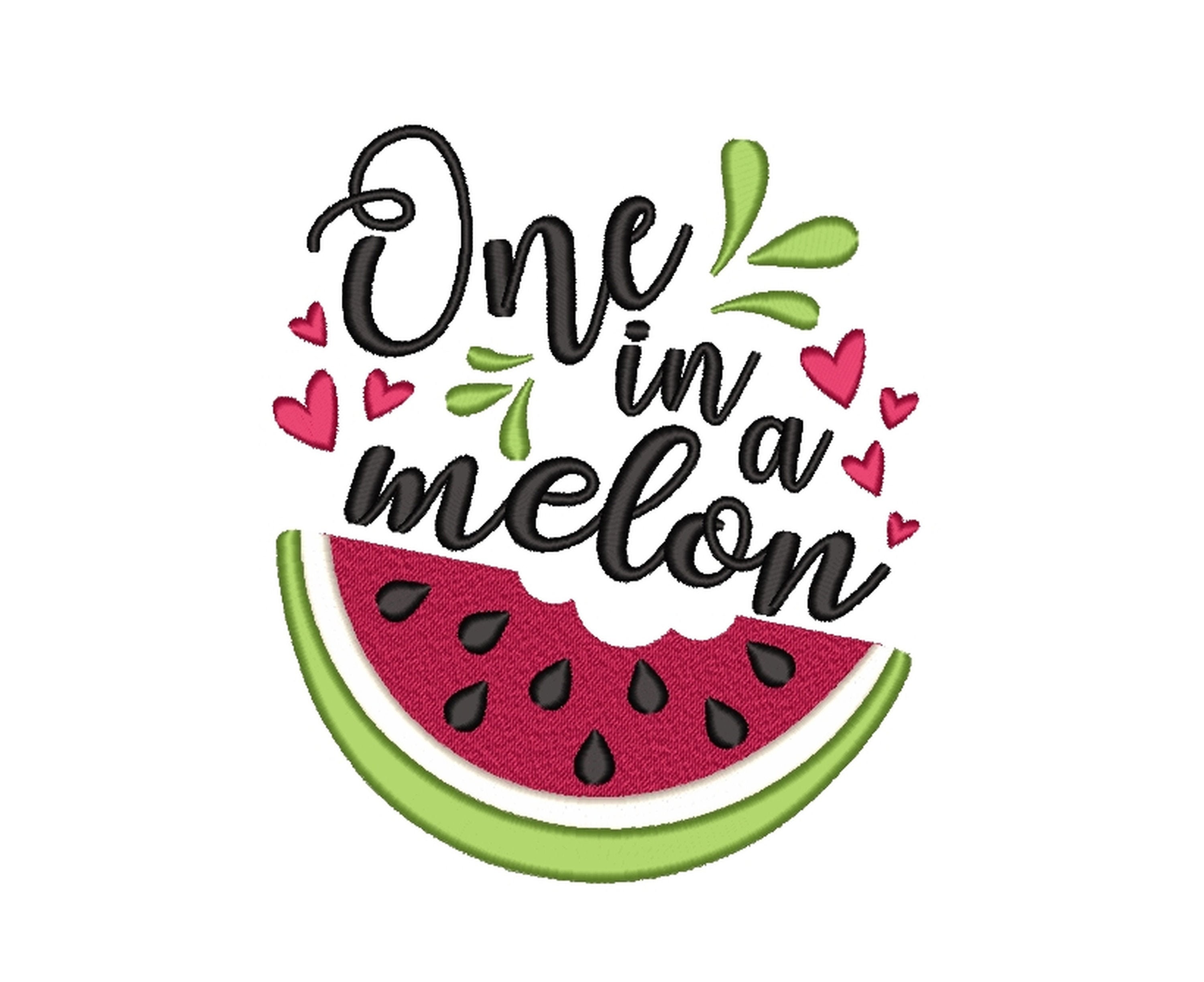 One in a Melon Embroidery Design Watermelon Embroidery File - Etsy