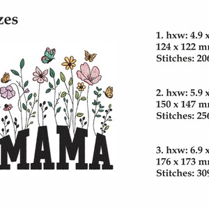 Mama Flower Embroidery Design, 3 Sizes, Instant Download - Etsy