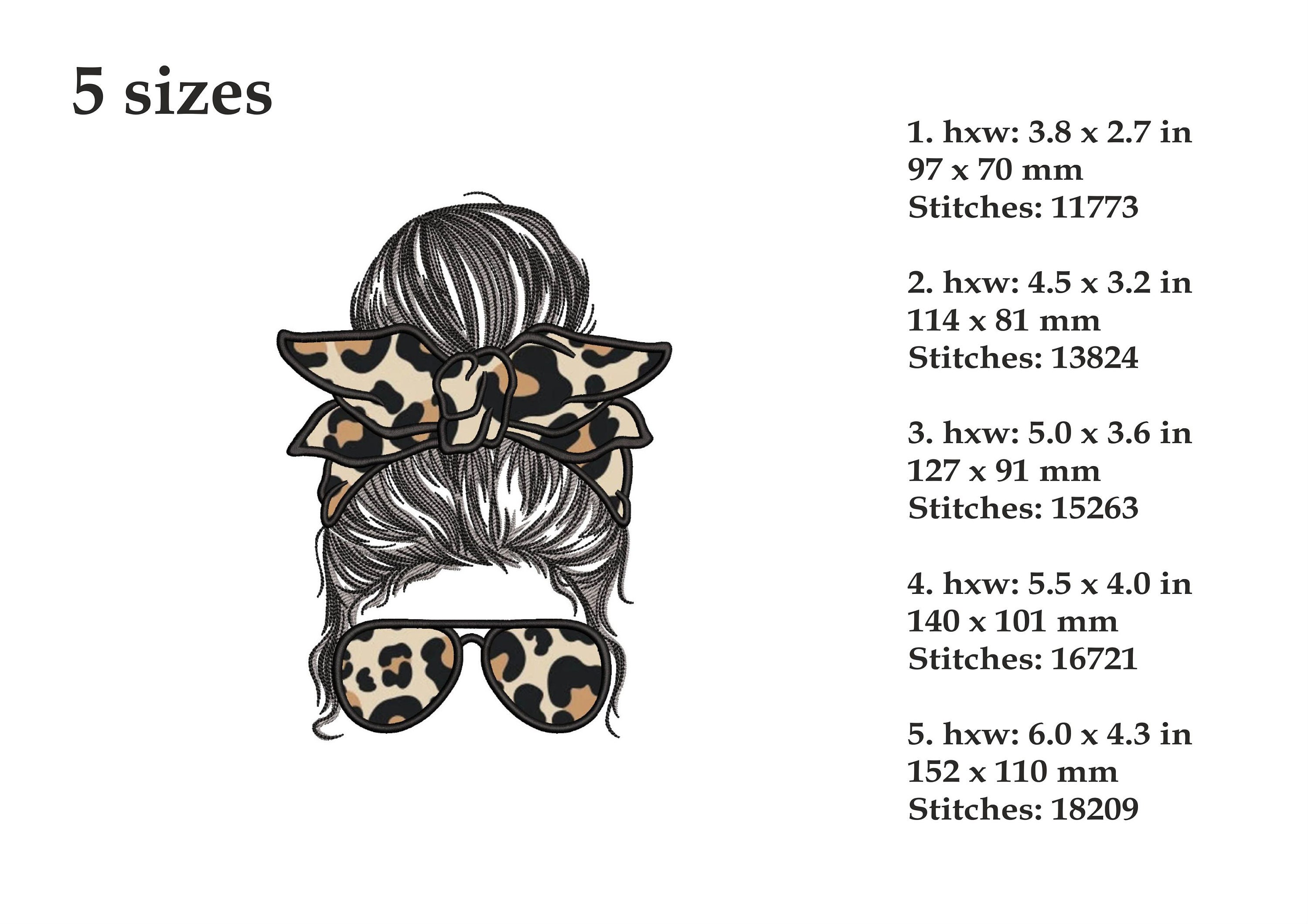 Messy Bun Mom Applique Embroidery Design, 5 Sizes, Instant Download - Etsy
