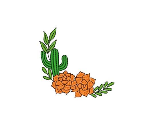 Cactus Machine Embroidery Design Mexican Embroidery Design 5 - Etsy