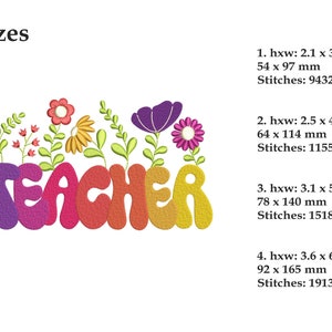 Teacher Embroidery Design, Back to School Embroidery, Teacher Gift ...