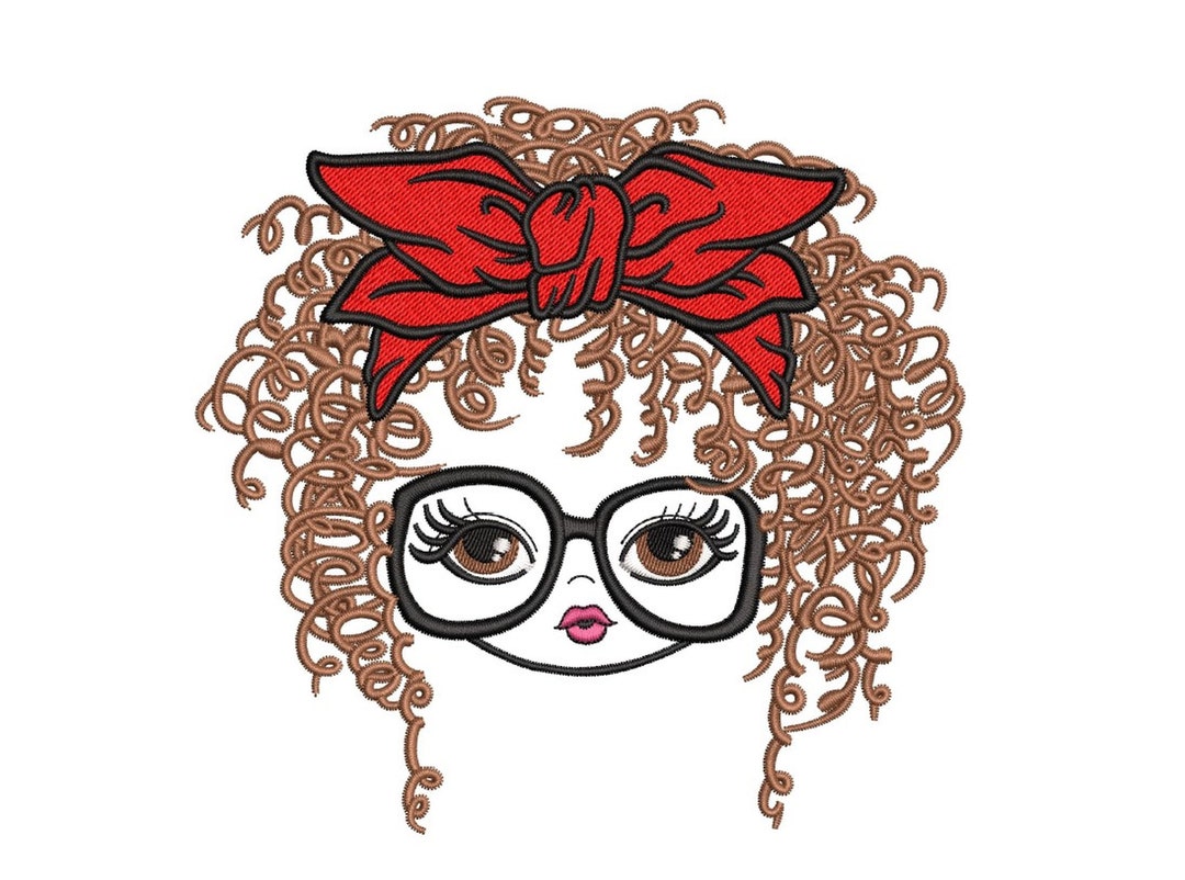 Curly Girl Embroidery Design, 3 Sizes, Instant Download - Etsy