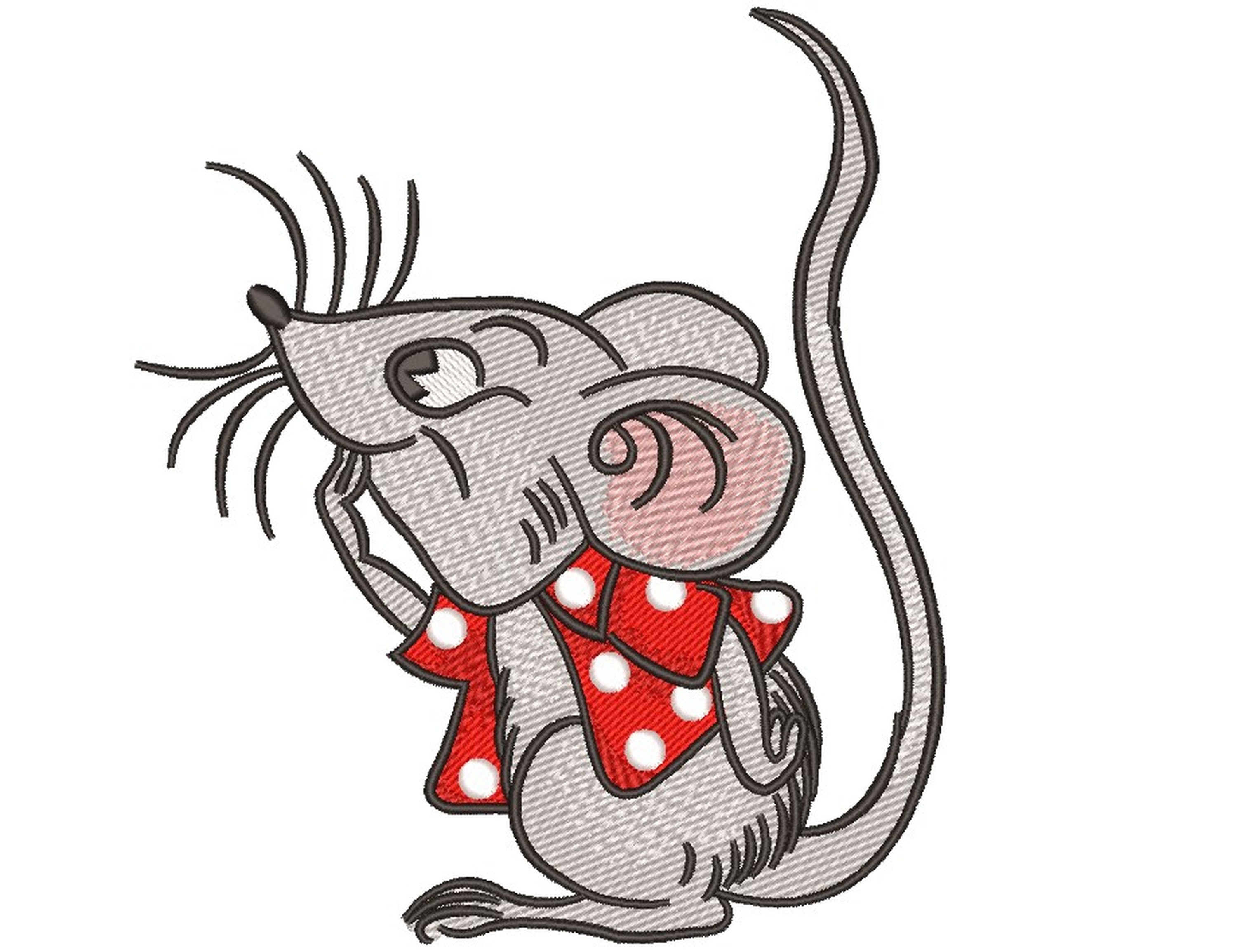 Mouse Embroidery Design 2 Sizes Instant Download | Etsy