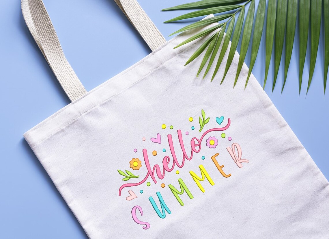 Hello Summer Machine Embroidery Design, 4 Sizes, Instant Download - Etsy