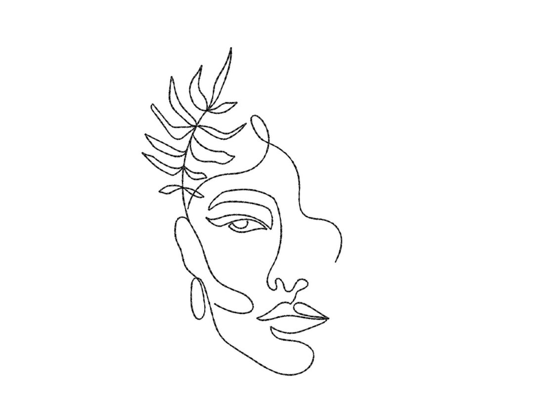 Woman's Face Embroidery Design, 5 Sizes, Instant Download - Etsy
