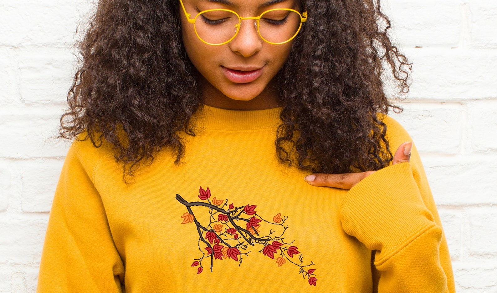 Autumn Branch Embroidery Design 5 Sizes Instant Download | Etsy