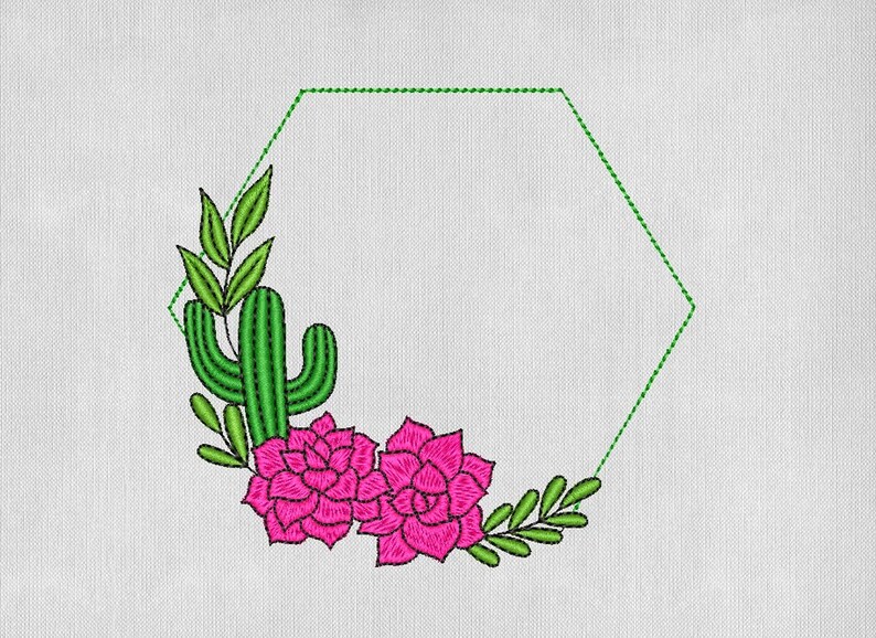 Cactus Frame Embroidery Design Machine Embroidery Design 4 - Etsy