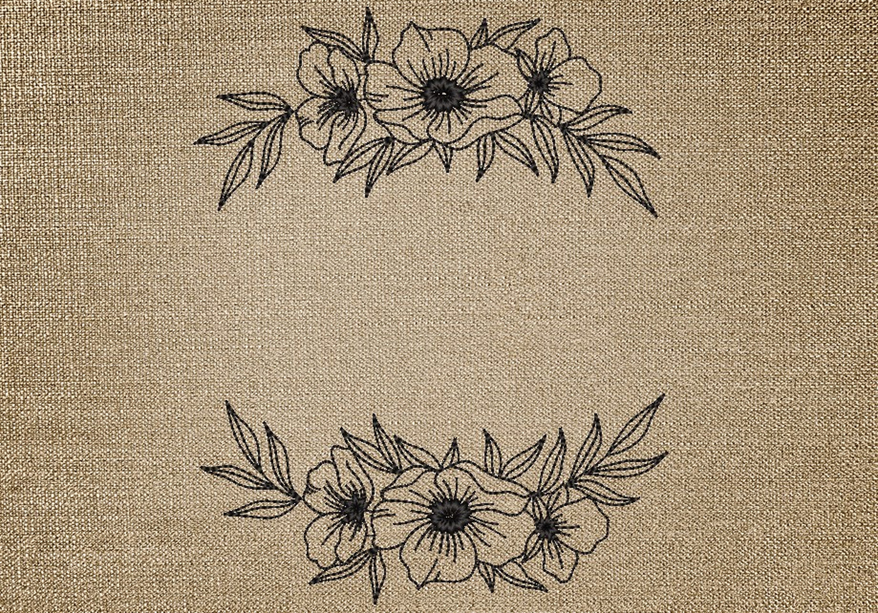 Floral Frame Machine Embroidery Design 5 Sizes Instant - Etsy