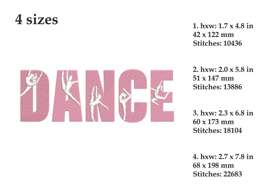 Dance Embroidery Design, Dancer Jazz Ballet Embroidery File, Embroidery ...