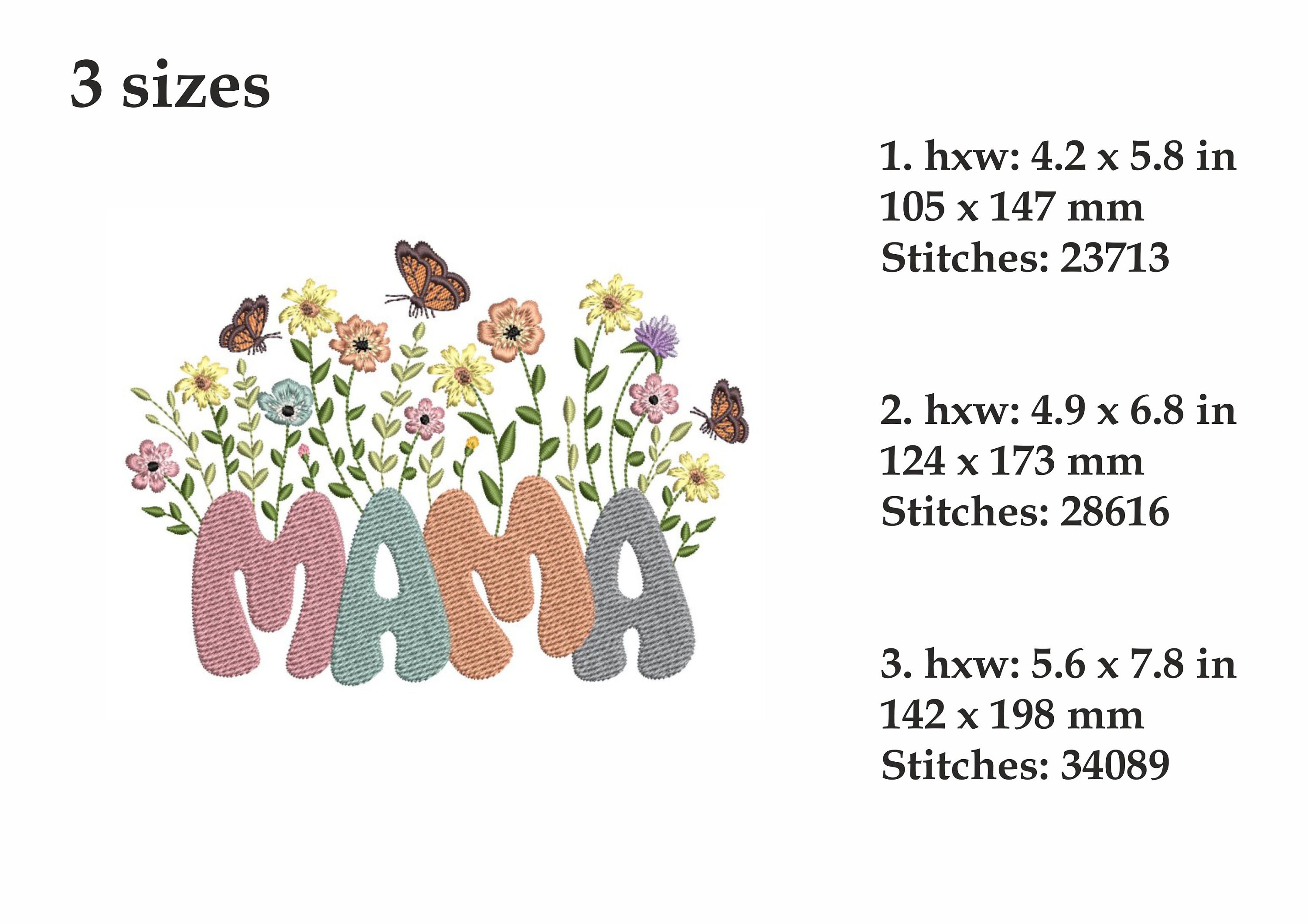 Mama Flower Embroidery Design, 3 Sizes, Instant Download - Etsy
