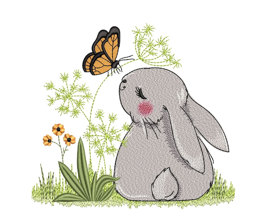 Bunny Embroidery Design, 4 Sizes, Instant Download - Etsy
