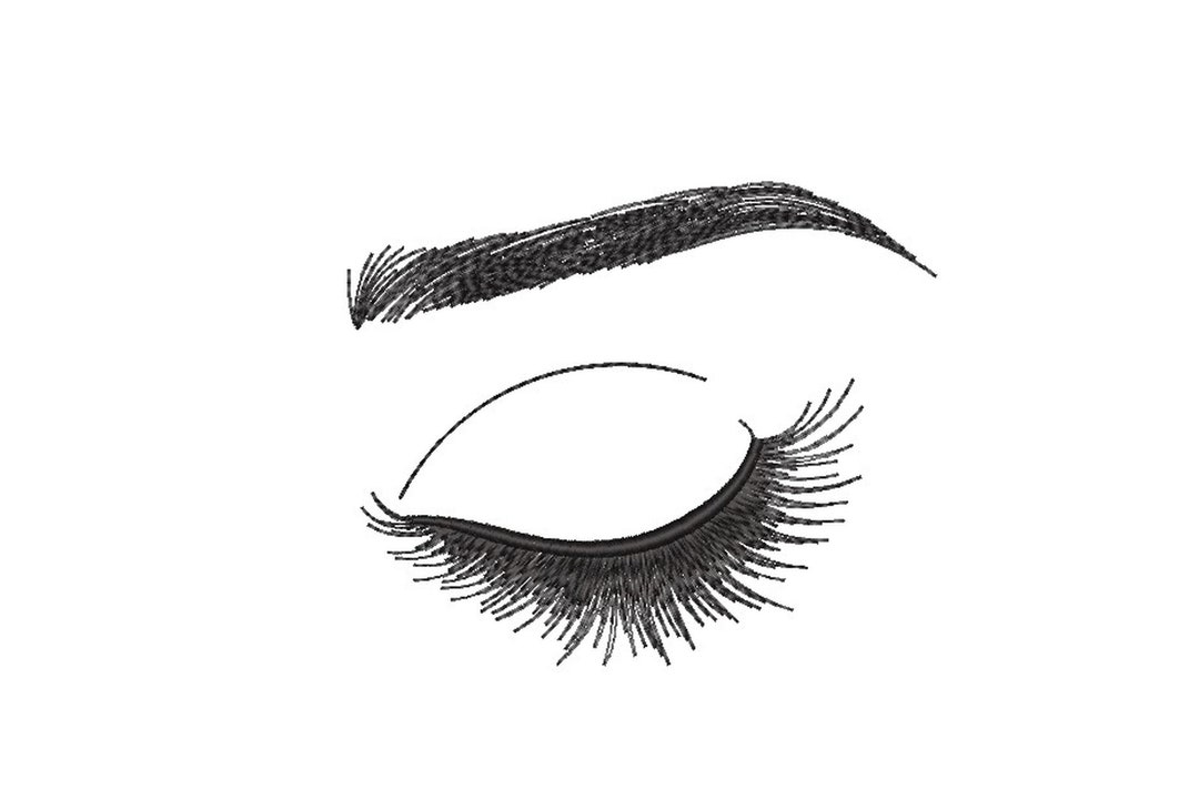 Eyelashes Embroidery Design, 3 Sizes, Instant Download - Etsy