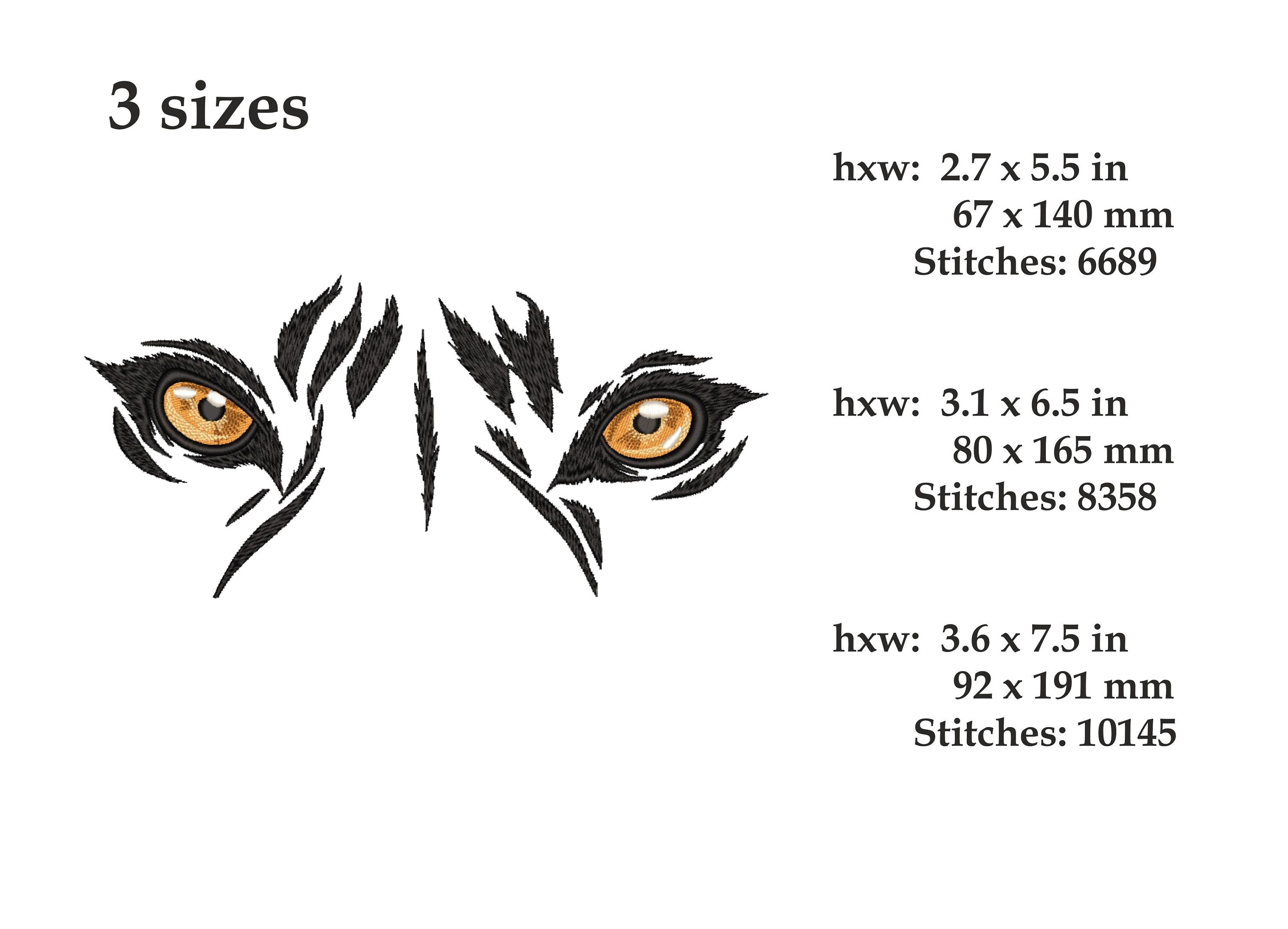 Tiger Eyes Embroidery Design Wild Animal Machine Embroidery File 5x7 ...