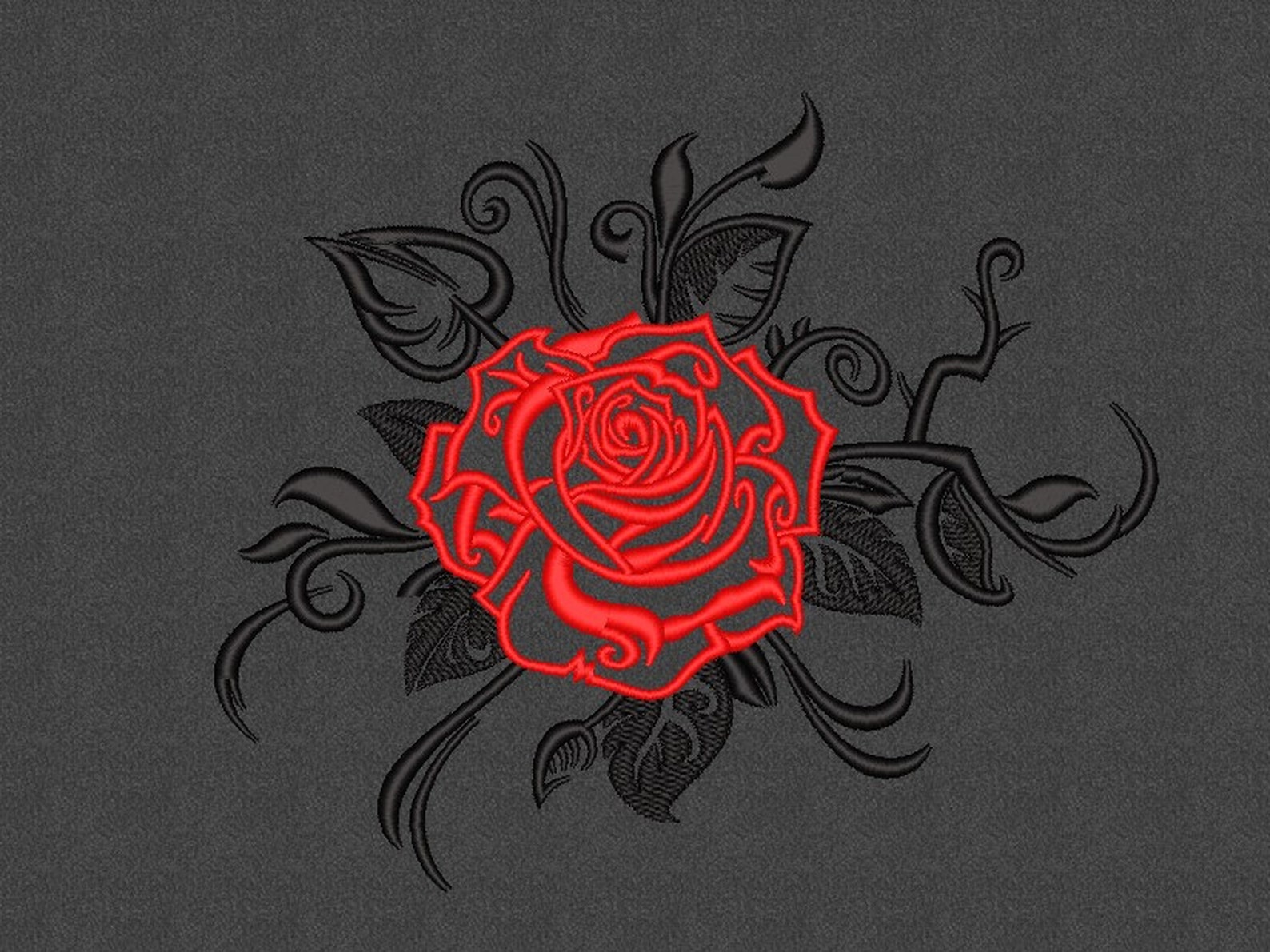 Red Rose Embroidery Design | Etsy