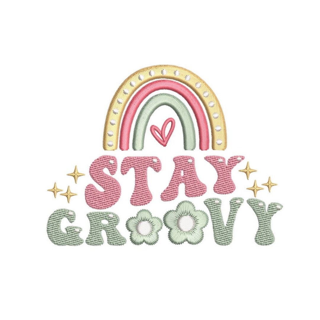 Stay Groovy Embroidery Design, Hippie Summer Embroidery, 4 Sizes ...