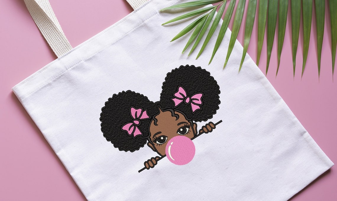 Black Girl Embroidery Design 4 Sizes Instant Download - Etsy