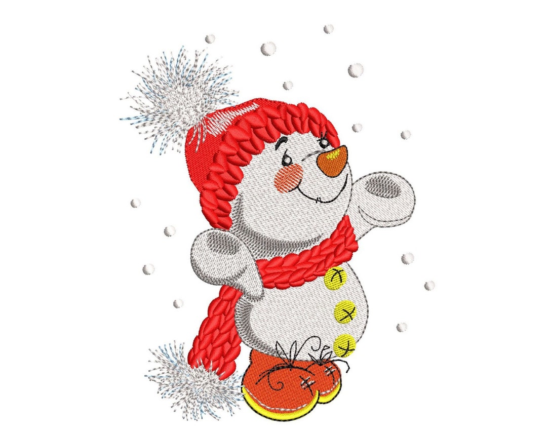 Snowman Embroidery Design, Christmas Embroidery File, 3 Sizes, Instant ...