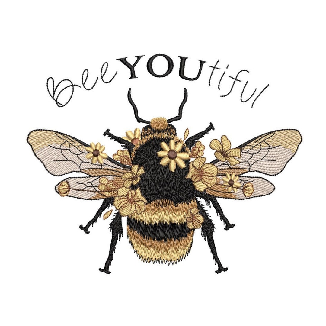 Beeyoutiful Machine Embroidery Design, 3 Sizes, Instant Download - Etsy