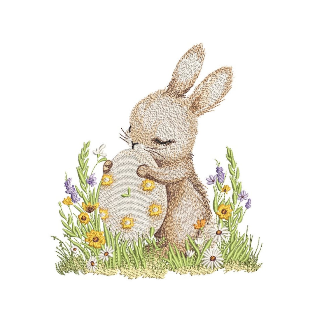 Easter Bunny Embroidery Design, 3 Sizes, Instant Download - Etsy