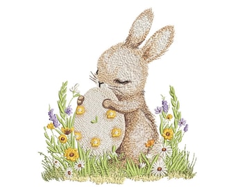 Easter Bunny Embroidery Design, 4 Sizes, Instant Download - Etsy