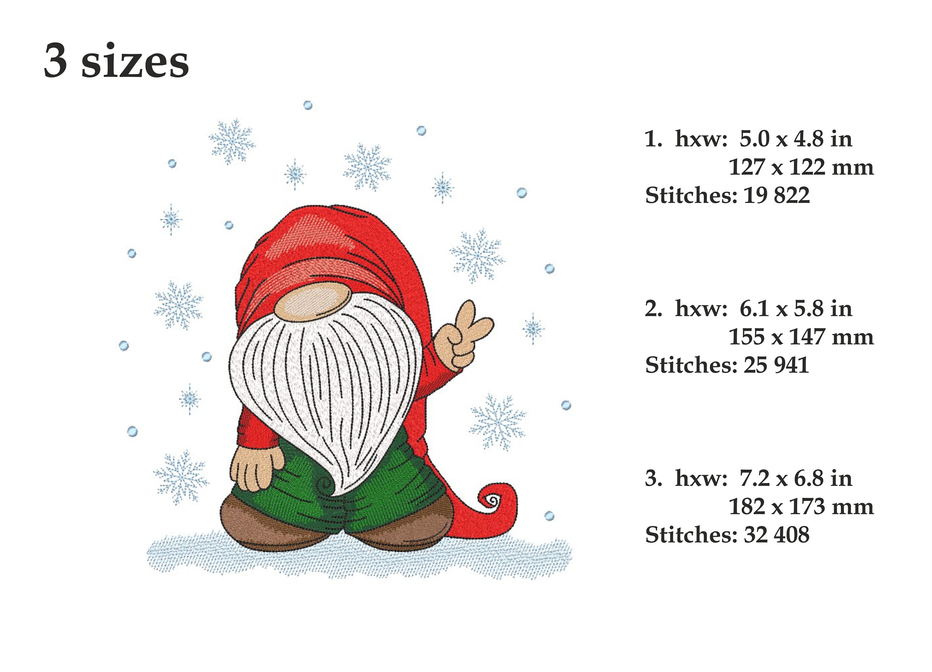 Gnome Embroidery Design 4 Sizes Instant Download - Etsy