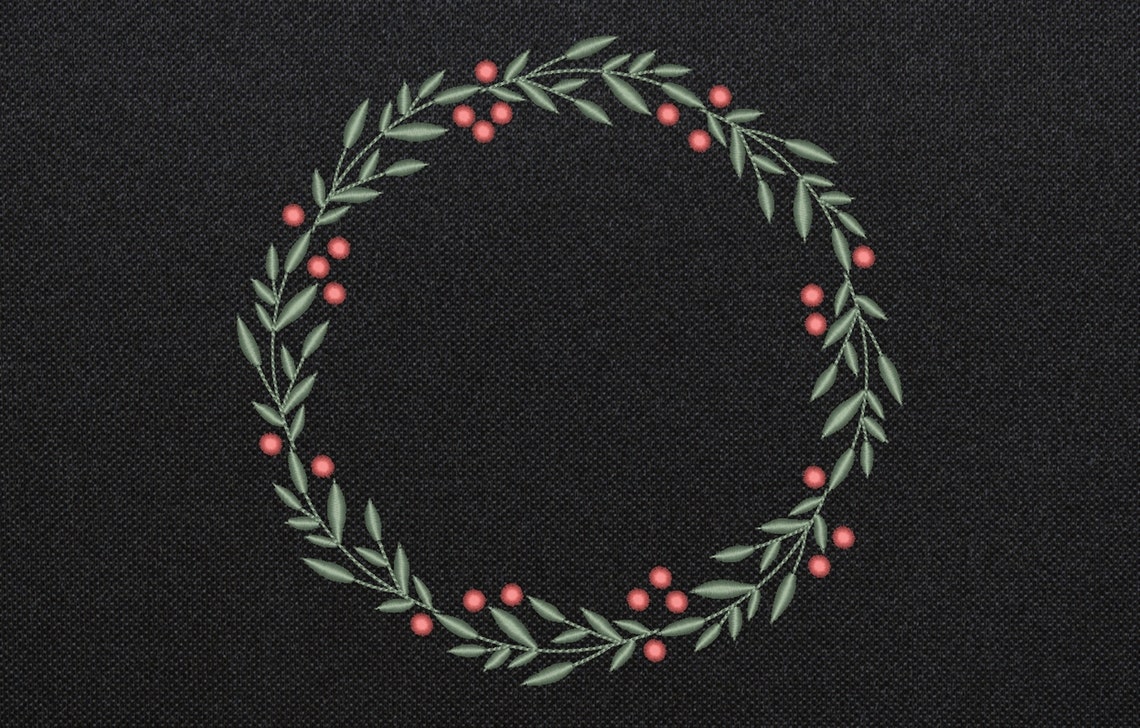 Christmas Wreath Machine Embroidery Design 7 Sizes Instant - Etsy
