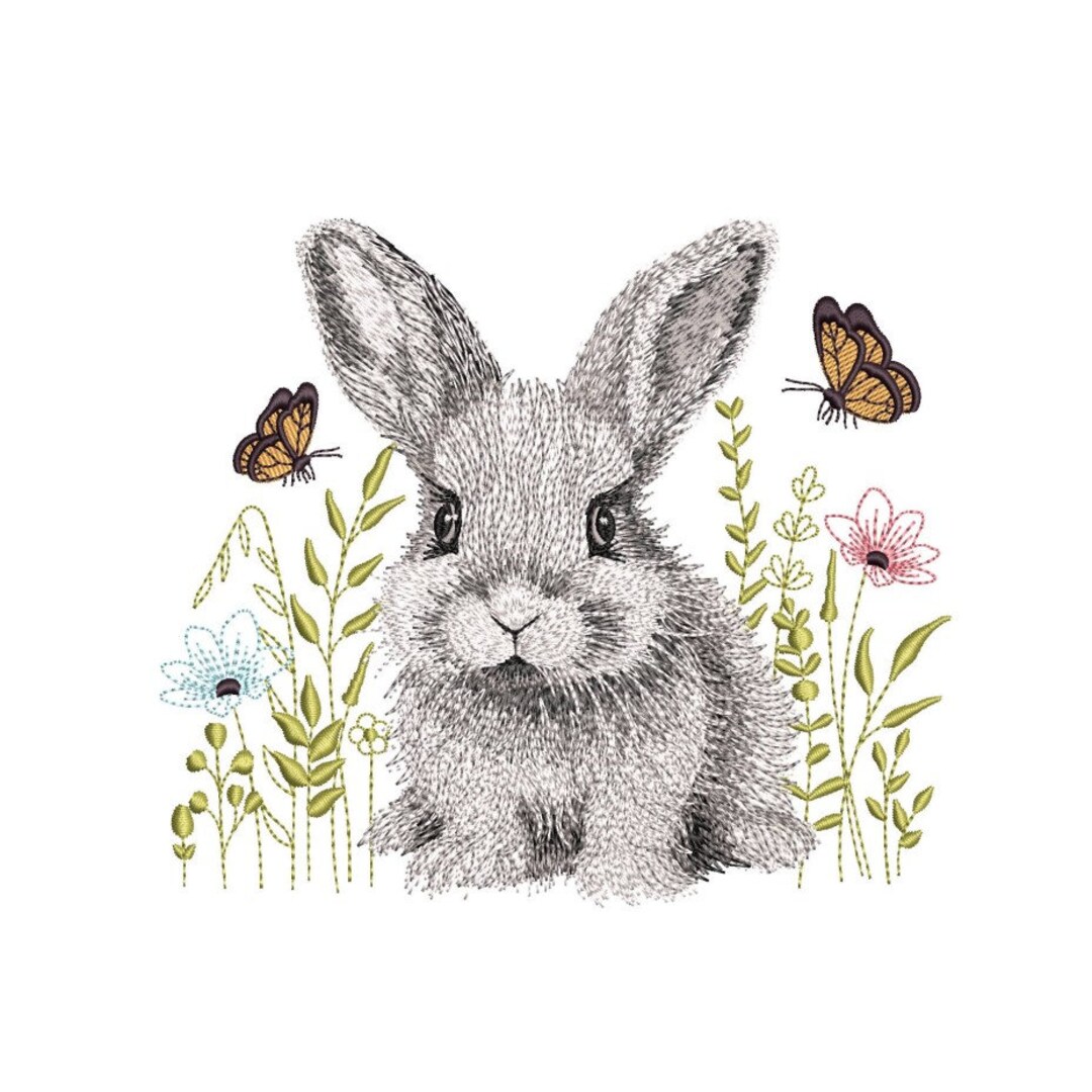 Easter Bunny Embroidery Design, 3 Sizes, Instant Download - Etsy