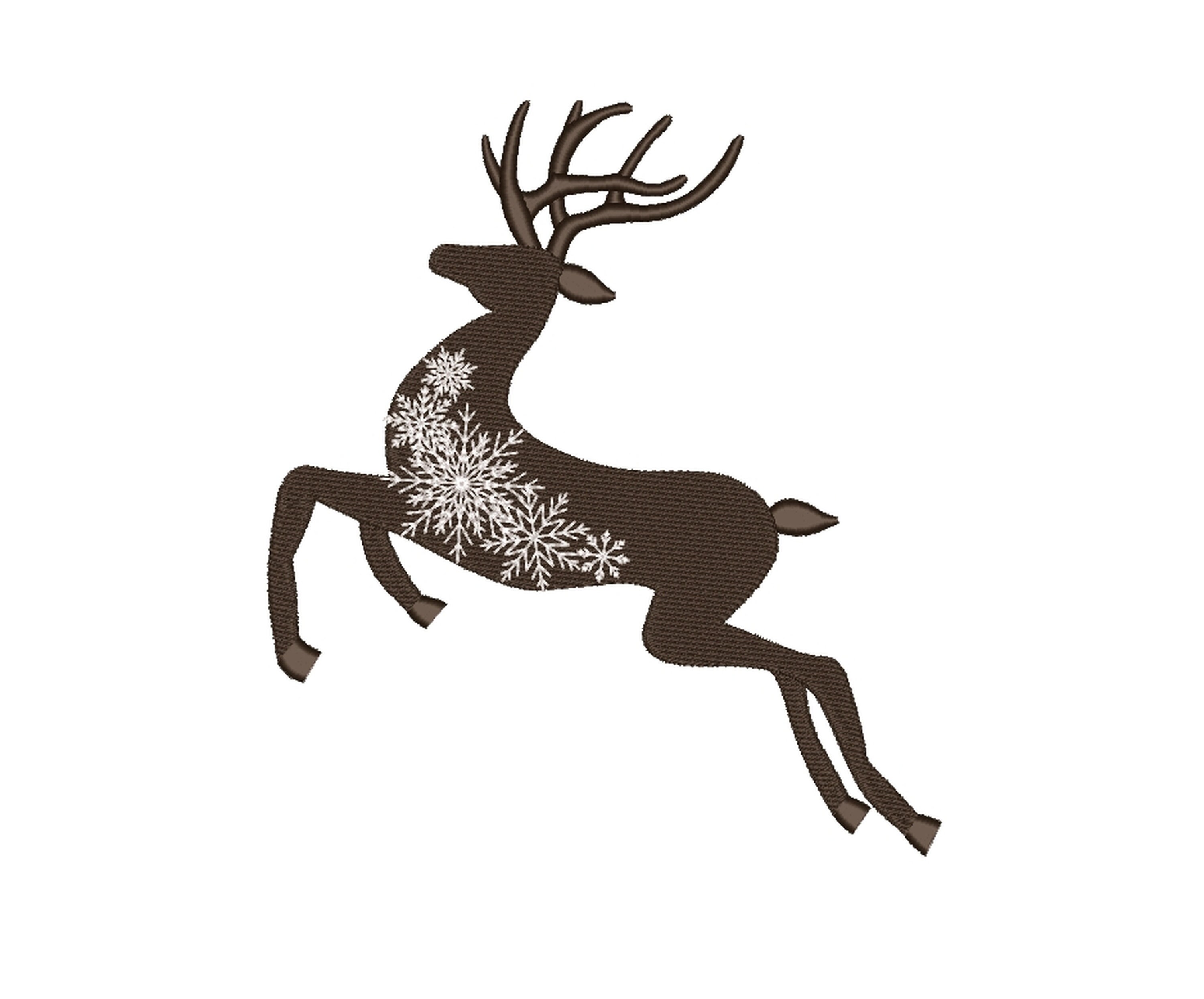 Christmas Deer Machine Embroidery Design 4 Sizes Instant - Etsy