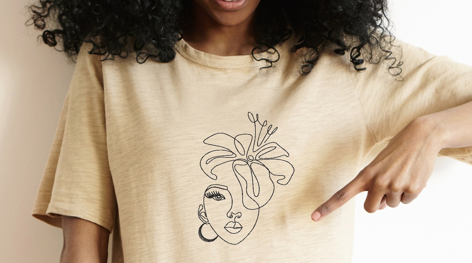 Beautiful Young Woman With Lily Machine Embroidery Design One - Etsy