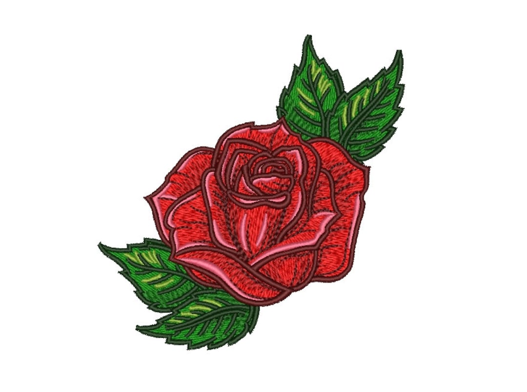 Red Rose Embroidery Design, 3 Sizes, Instant Download - Etsy