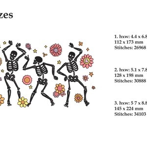 Dancing Skeletons Embroidery Design, Halloween Machine Embroidery ...
