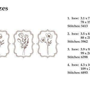 Floral Postal Stamps Frames Machine Embroidery Design, 4 Sizes, Instant ...