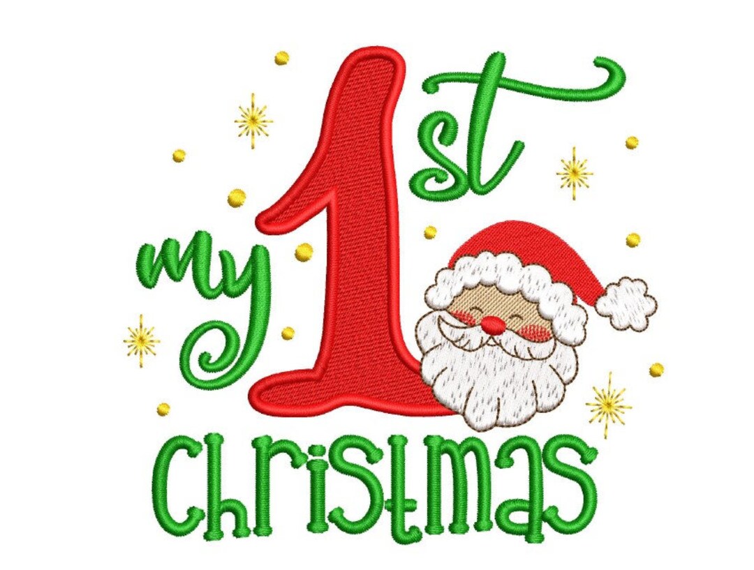 My 1st Christmas Embroidery Design, 5 Sizes, Instant Download - Etsy ...