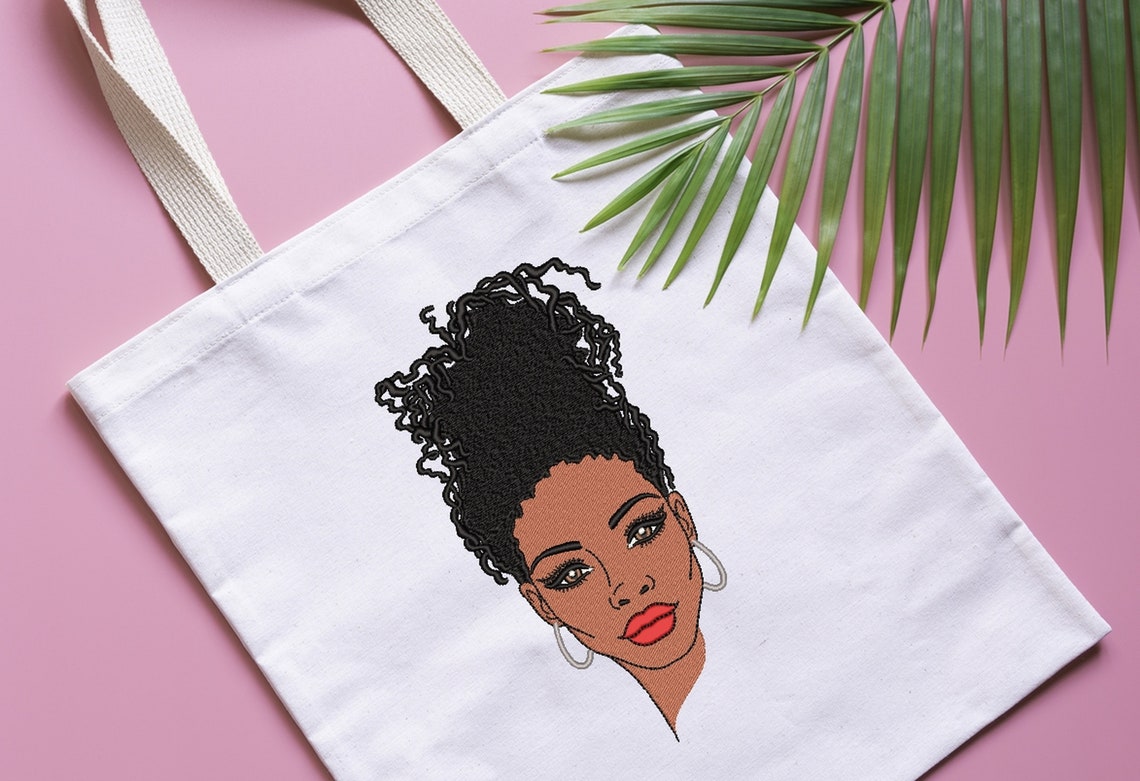 Black Woman Embroidery Design, African American Woman Embroidery File ...