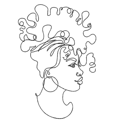 One Line Face Embroidery Design - Etsy