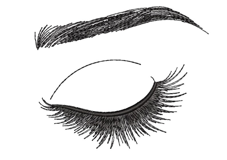 Eyelashes Embroidery Design 3 Sizes Instant Download - Etsy